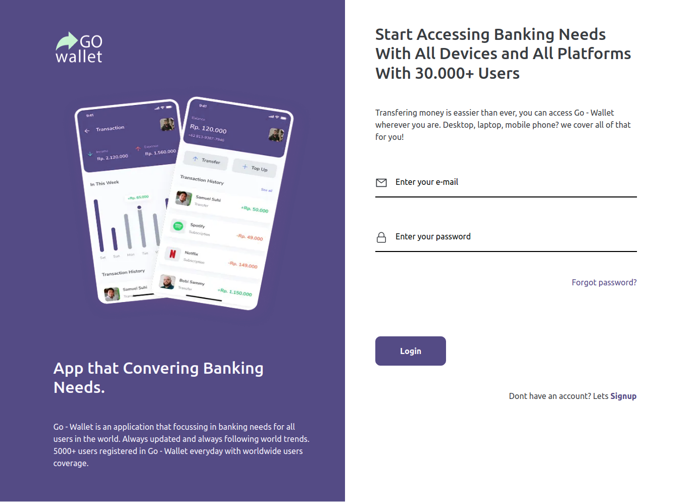 GitHub - asherginting/go-wallet-frontend: Go-Wallet is a simplify ...