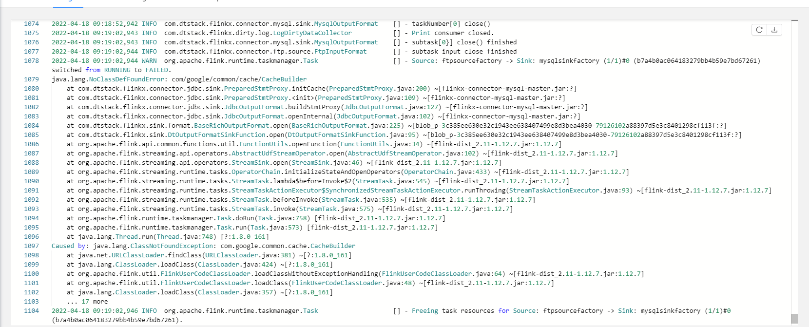 sftp_mysql同步错误 · Issue #721 · DTStack/chunjun · GitHub