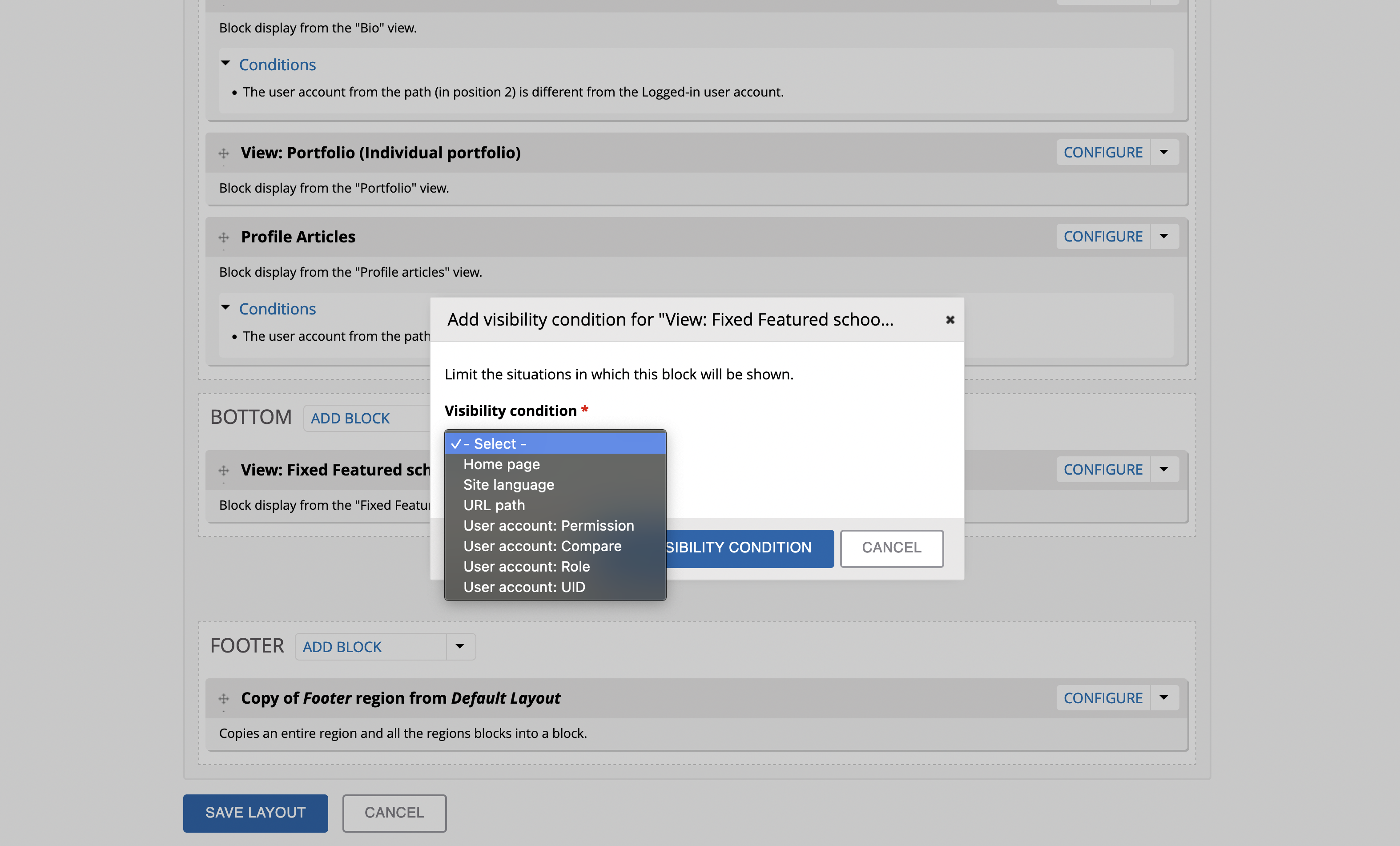 Fixed Ensure That Layout Conditions Have All Required Contexts