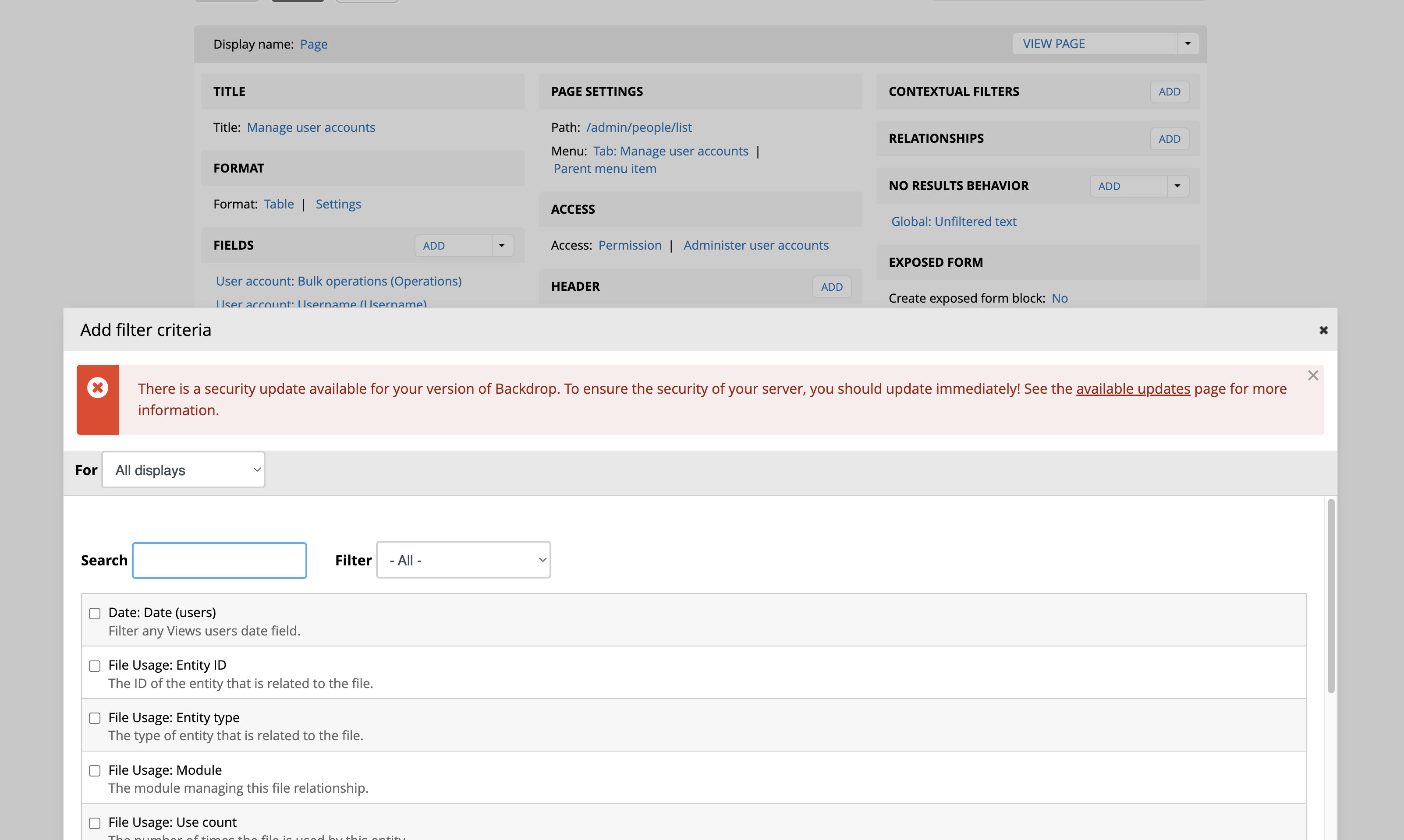 [UX] Regression: Views dialogs are rendered partially off-screen and ...