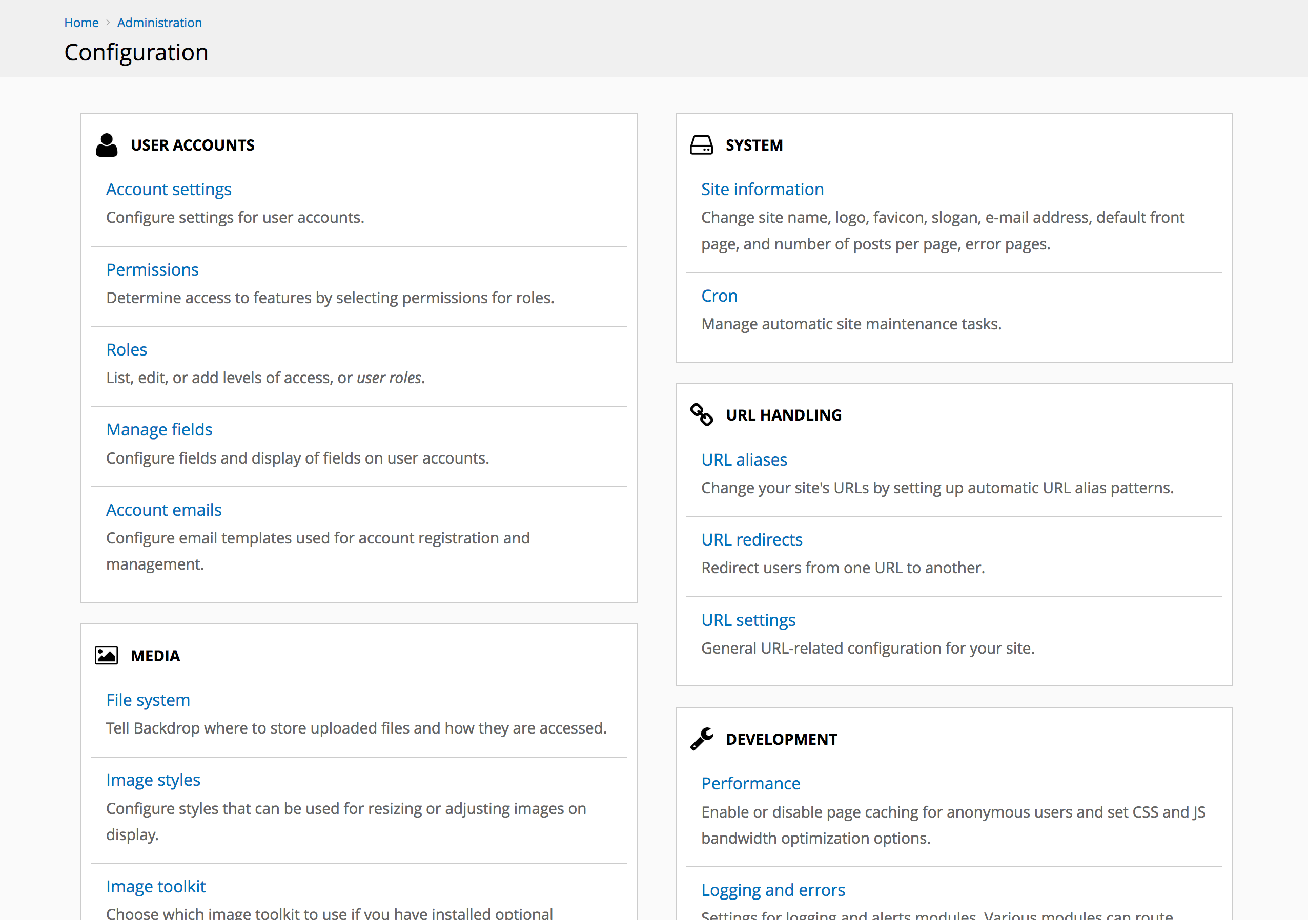 [UX] Config page: Add icons to the config sections. · Issue #1178 ...