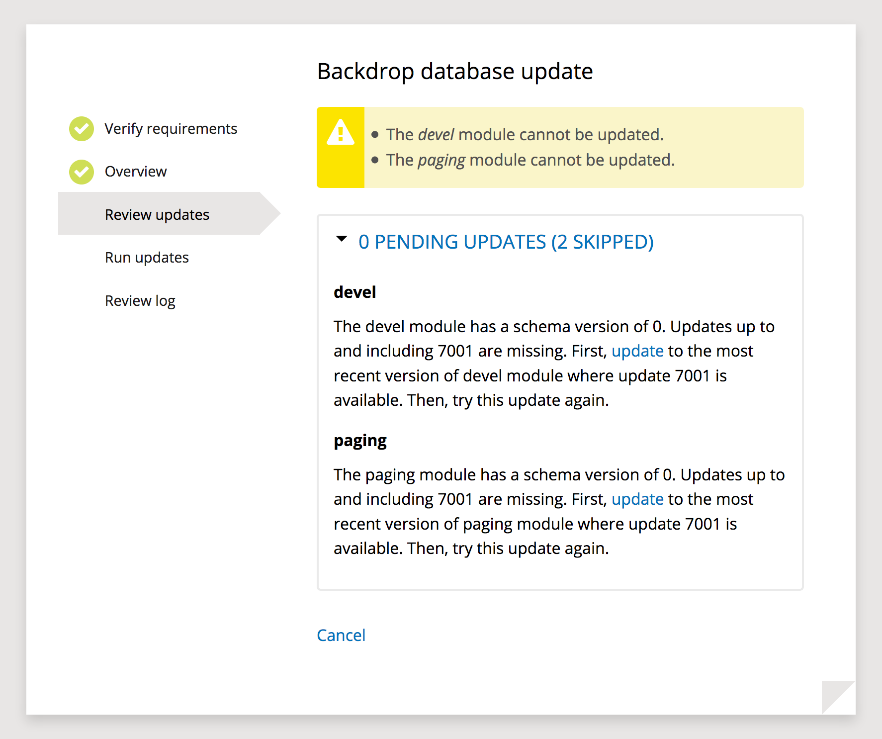 [UX] Update dependency message not very helpful. · Issue #2858 ...