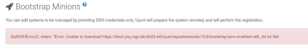 Cannot Bootstrap Minions Via Containerized Proxy Using Web Ui · Issue 5389 · Uyuni Project