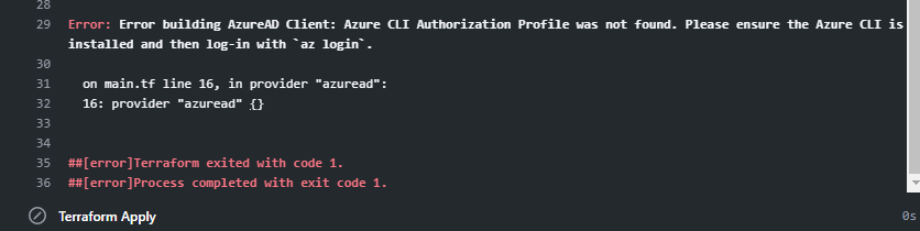 The Azuread Terraform Provider Requires Authorization · Issue 20 · Azure Samples Spark On Aks