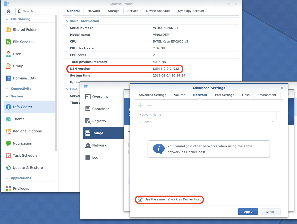 DSM 6.2.2 No Longer Has "Use the same network as Docker host" · Issue #224 · homebridge/docker ...
