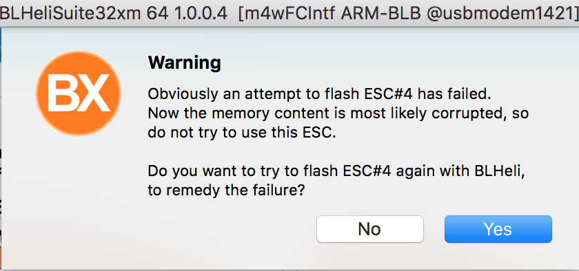 ***INVALID*** ESC Warning - Cannot Flash - MacOS · Issue #472 · bitdump/BLHeli · GitHub