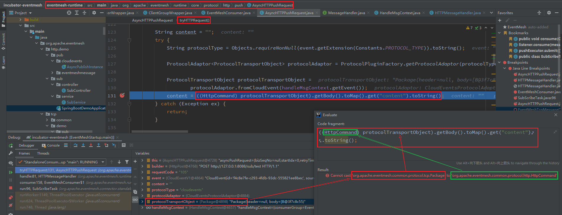 [Bug] Cloudevents published through TCP cannot be consumed through HTTP · Issue #761 · apache ...