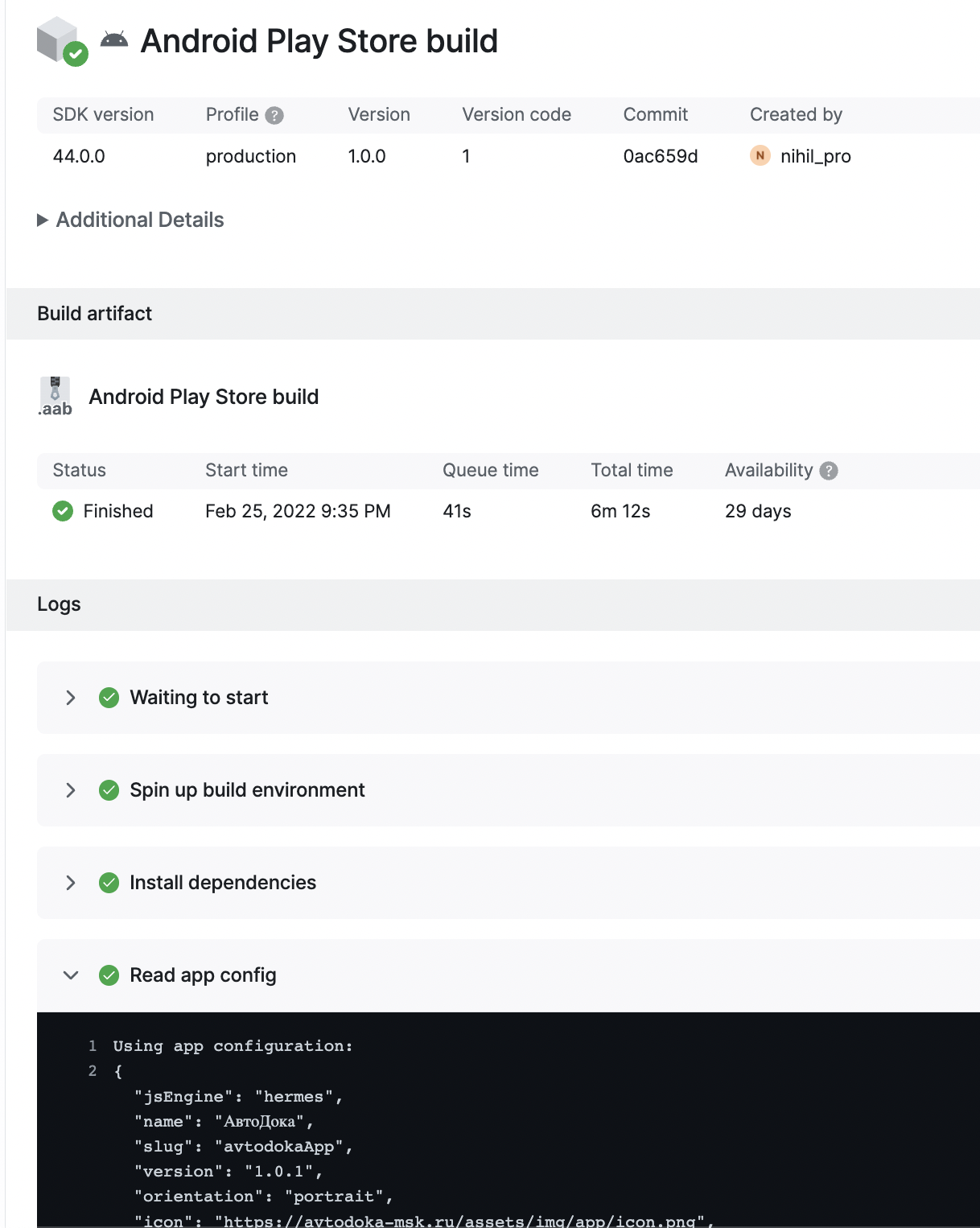 Doesn't track the app.json (versionCode and version) · Issue #989 ...