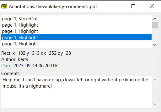 Cursor Keys don't work in Annotation "Contents" field · Issue #3685 · sumatrapdfreader ...