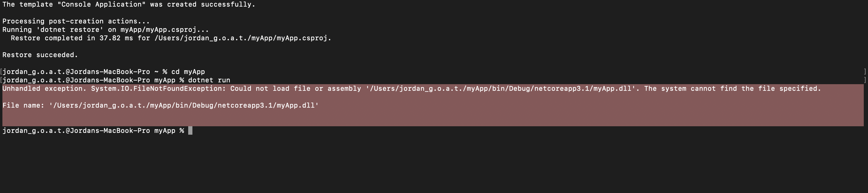 Problem Running Dotnet Run Command · Issue 4093 · Dotnetcore · Github