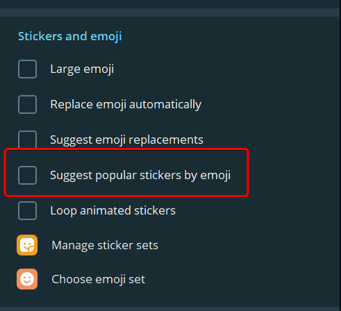Suggest popular stickers by emoji option is not working · Issue #24841 ...