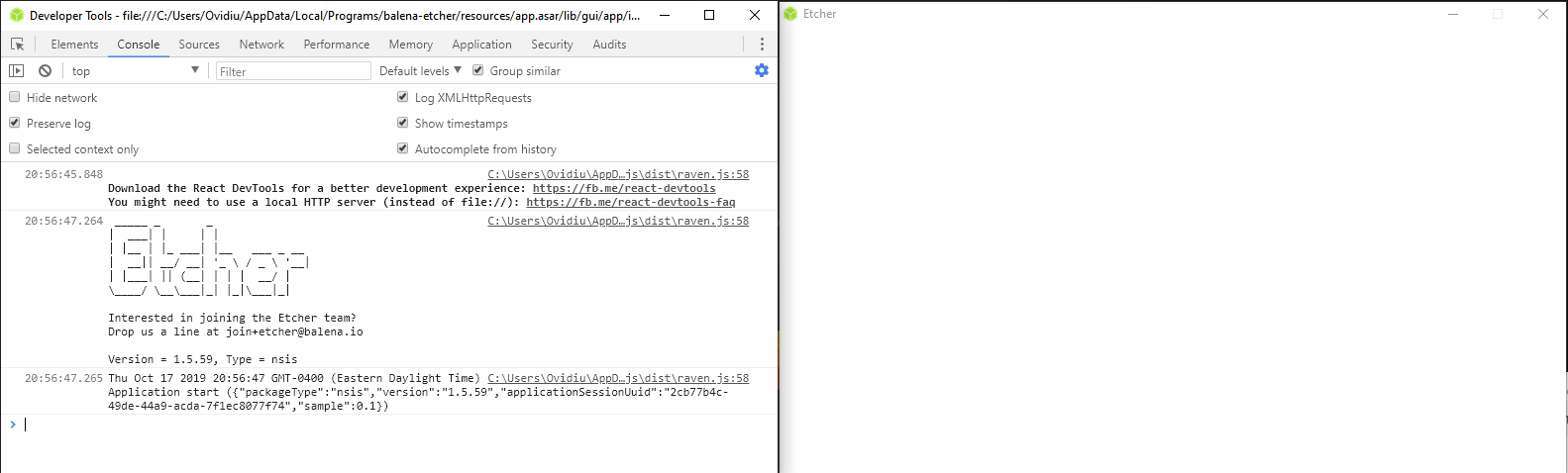 Windows 10 blank window - error in console · Issue #2936 · balena-io ...