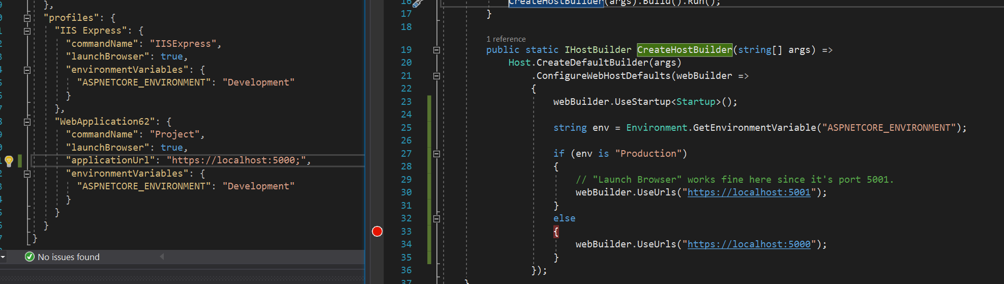 "Launch Browser" only works when using port 5001 · Issue #5448 · dotnet ...