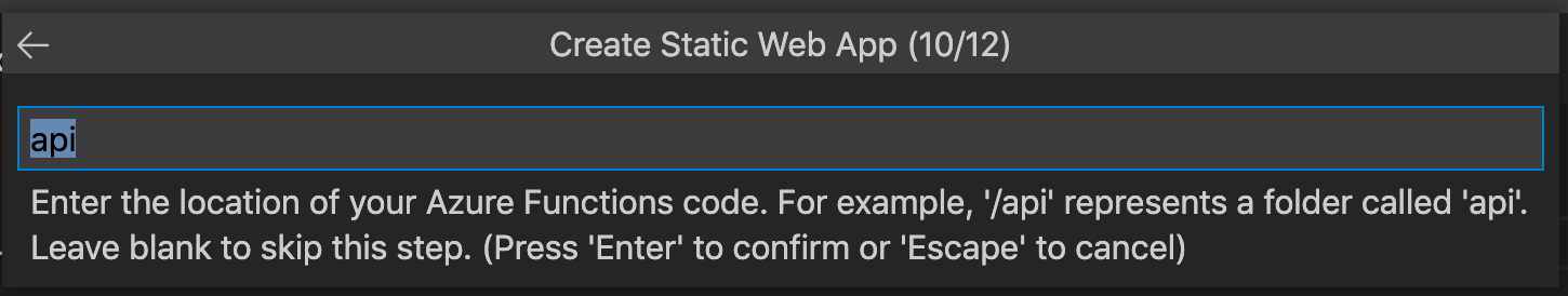 Some suggestions to improve the SWA creation flow · Issue #288 · microsoft/vscode ...