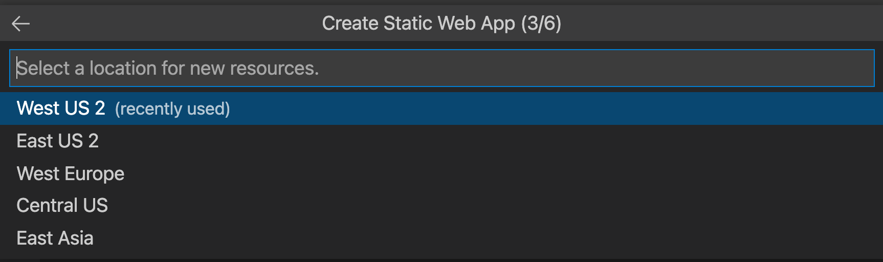 Clarify region selection · Issue #530 · microsoft/vscode-azurestaticwebapps · GitHub