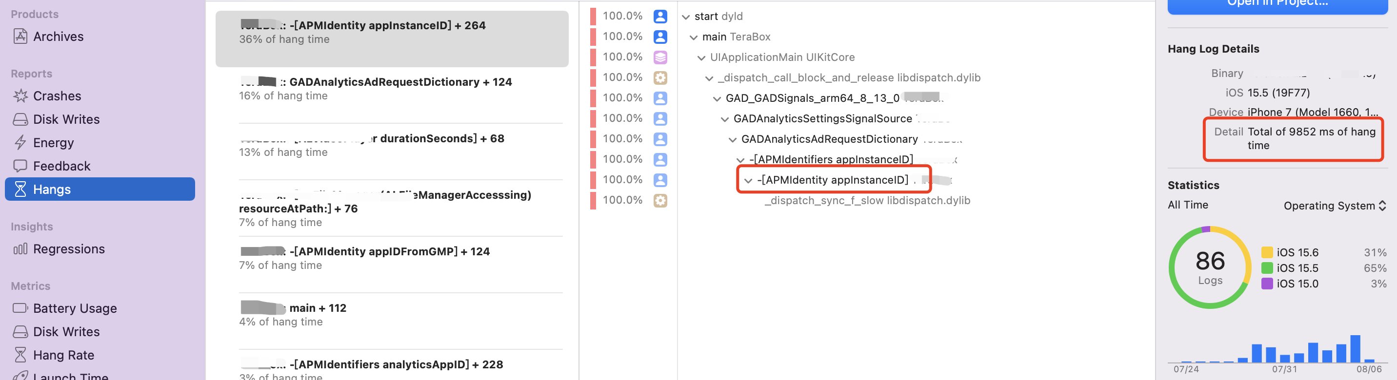 [APMIdentity appInstanceID] main thread hangs · Issue #10080 · firebase/firebase-ios-sdk · GitHub