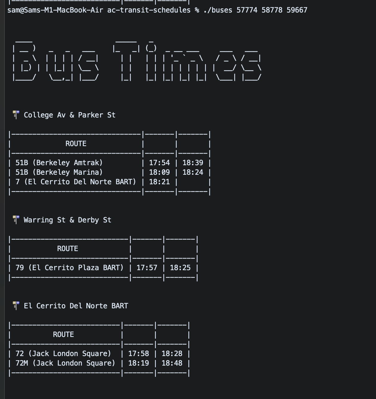 GitHub - sampoder/ac-transit-schedules: A little CLI tool I use to get AC transit schedules.