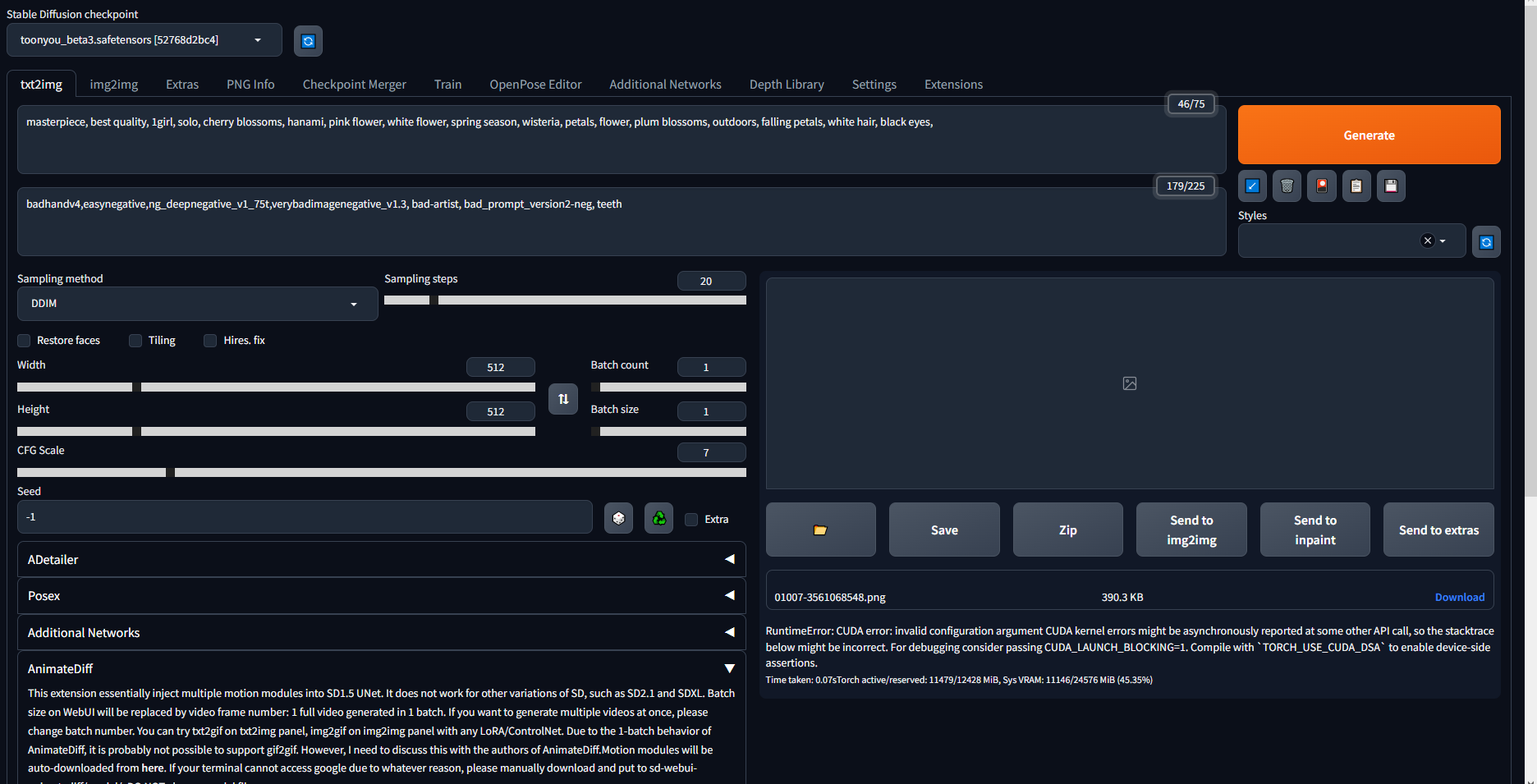 RuntimeError · Issue #3 · continue-revolution/sd-webui-animatediff · GitHub