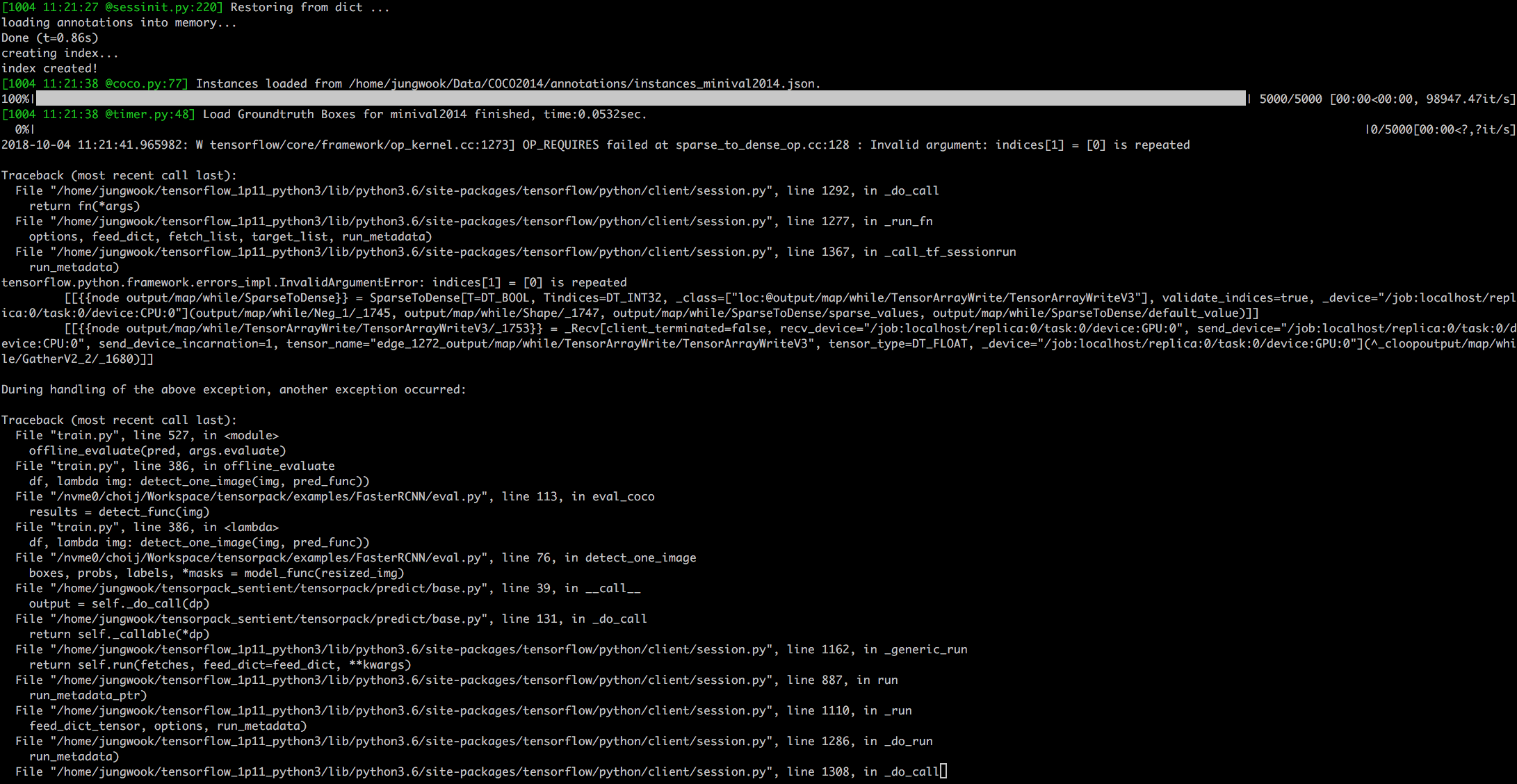 Failed to run FastRCNN (no change in any code from git) in "evaluate" mode · Issue #919 ...