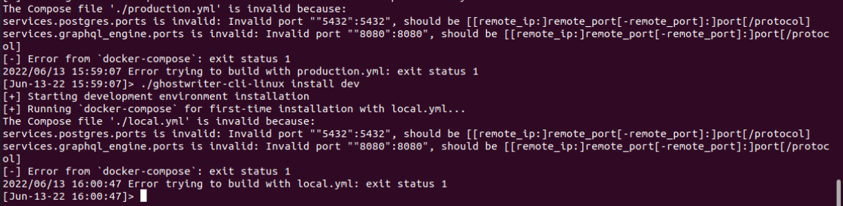 Service.posgres.ports is invalid · Issue #221 · GhostManager/Ghostwriter · GitHub