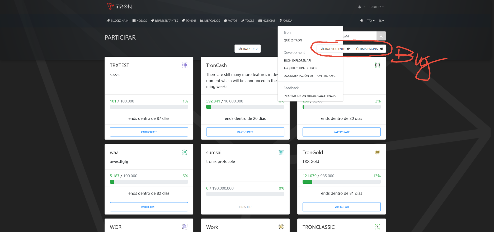 (Bug) Button PREVIOUS / NEXT PAGE · Issue #169 · tronscan/tronscan-frontend · GitHub