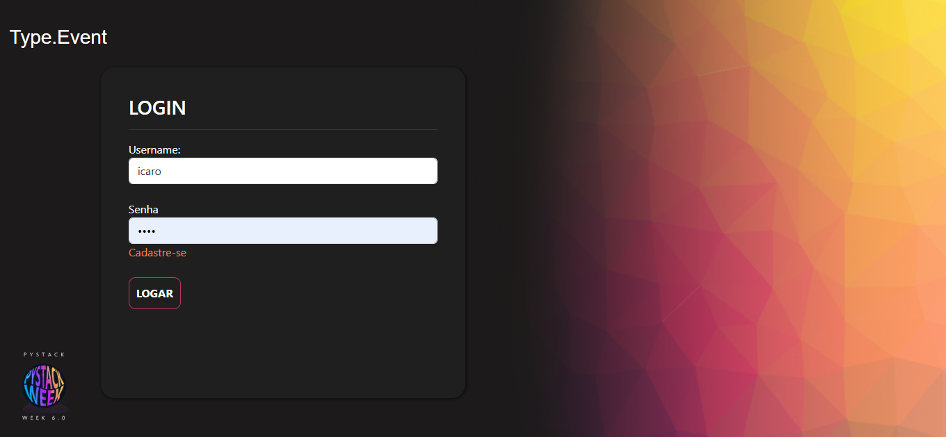GitHub - Icar0S/Event-Registration-Platform: projeto realizado pela pythonando na pystackweek
