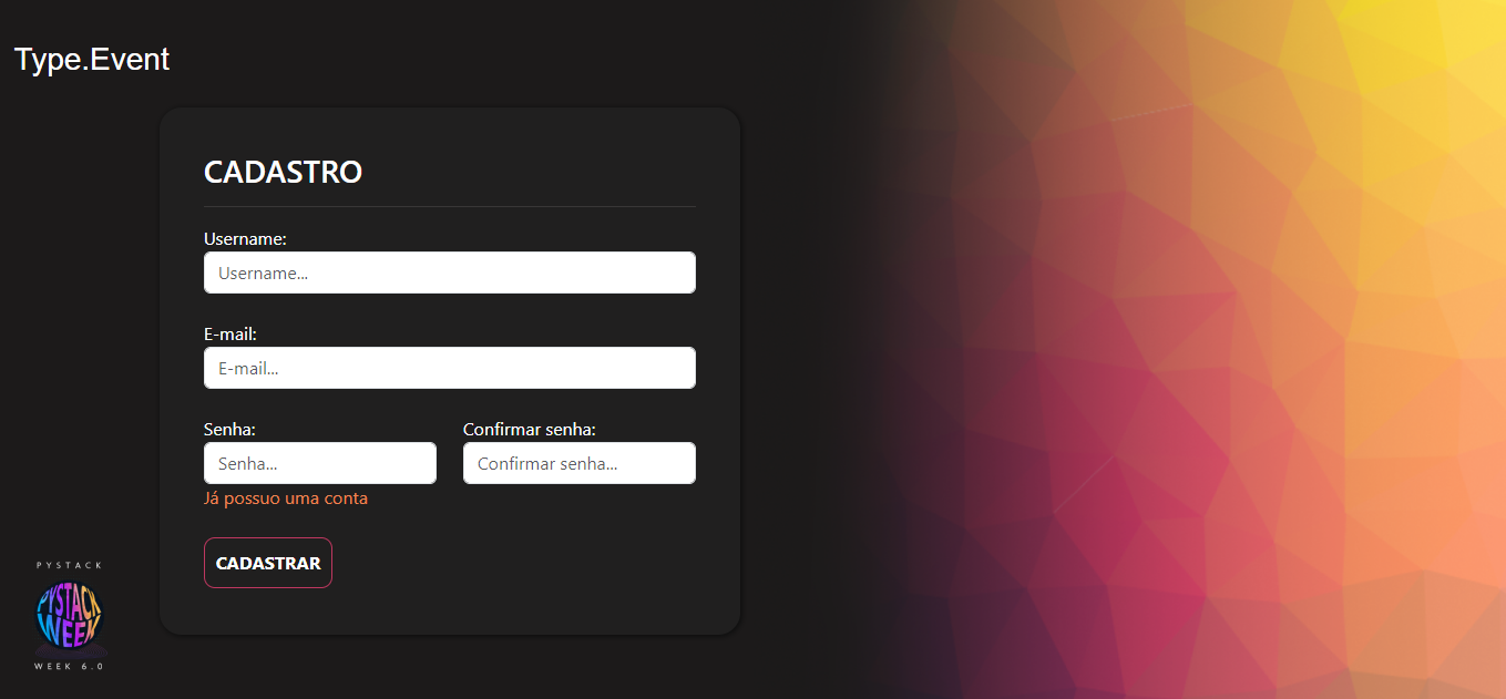 GitHub - Icar0S/Event-Registration-Platform: projeto realizado pela pythonando na pystackweek