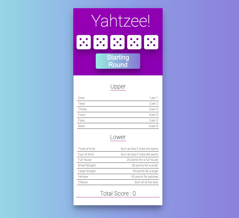 GitHub - aom19/Yahtzee-game