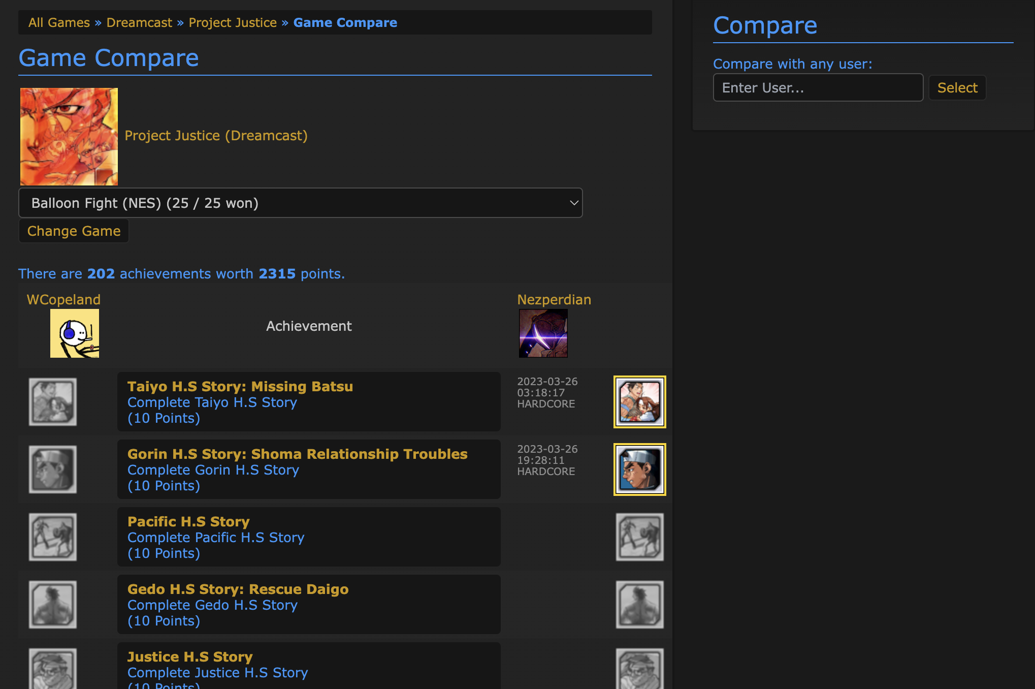 Game Compare page Table Overflow · Issue #1451 · RetroAchievements/RAWeb · GitHub