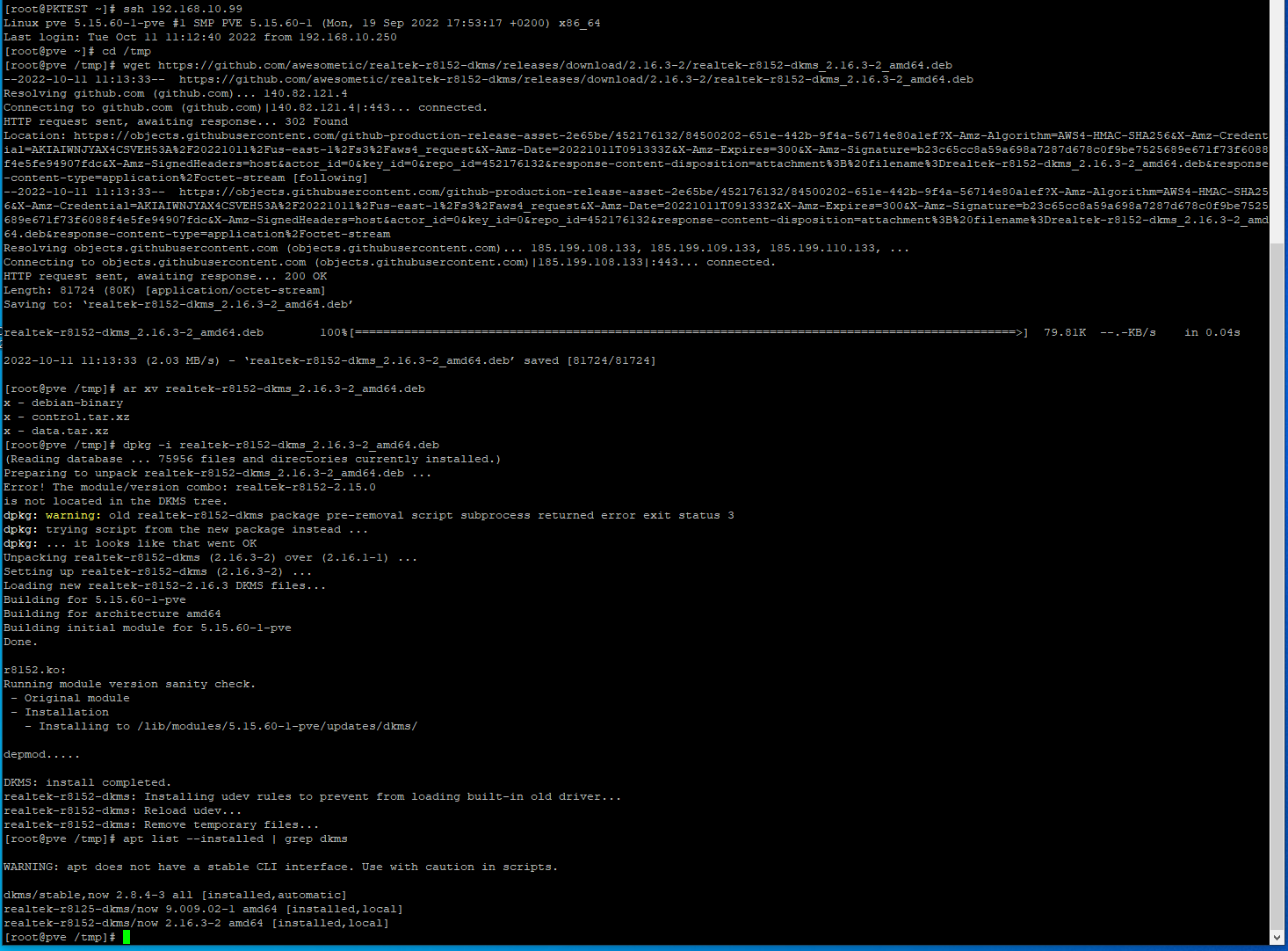 unknown compression for member 'control.tar.zst', giving up · Issue #2 · awesometic/realtek ...