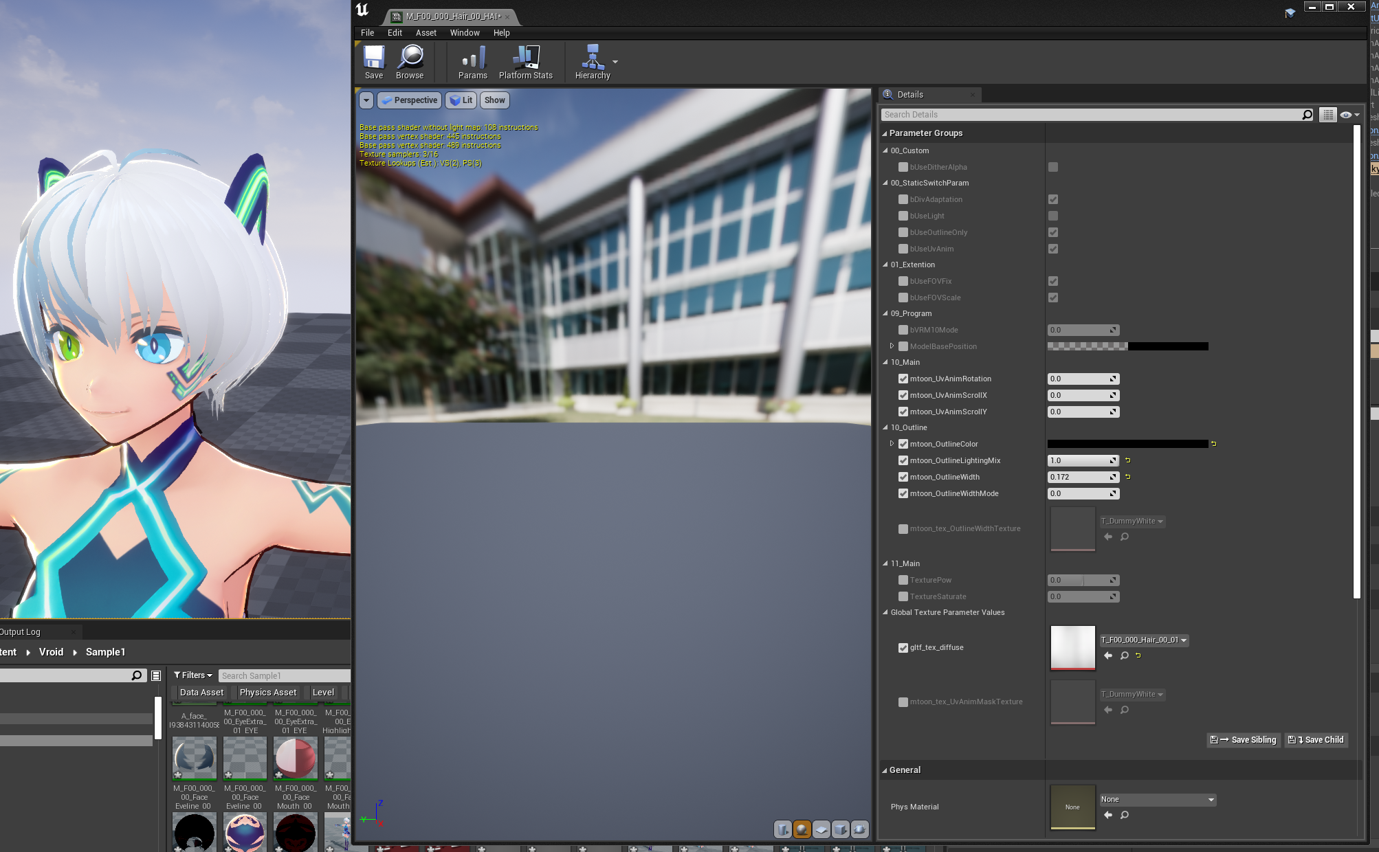 Hair dont have outline. · Issue #154 · ruyo/VRM4U · GitHub