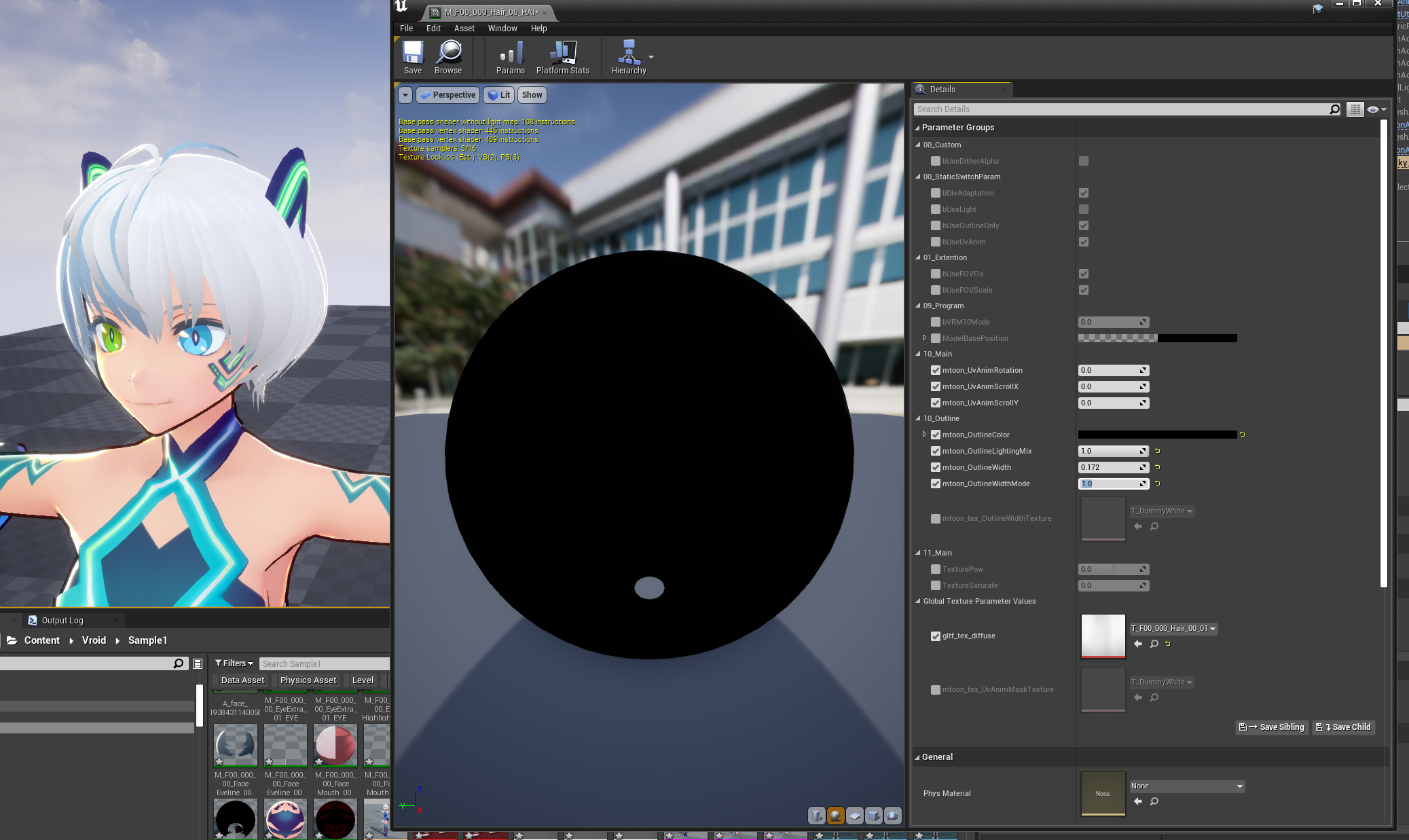 Hair dont have outline. · Issue #154 · ruyo/VRM4U · GitHub