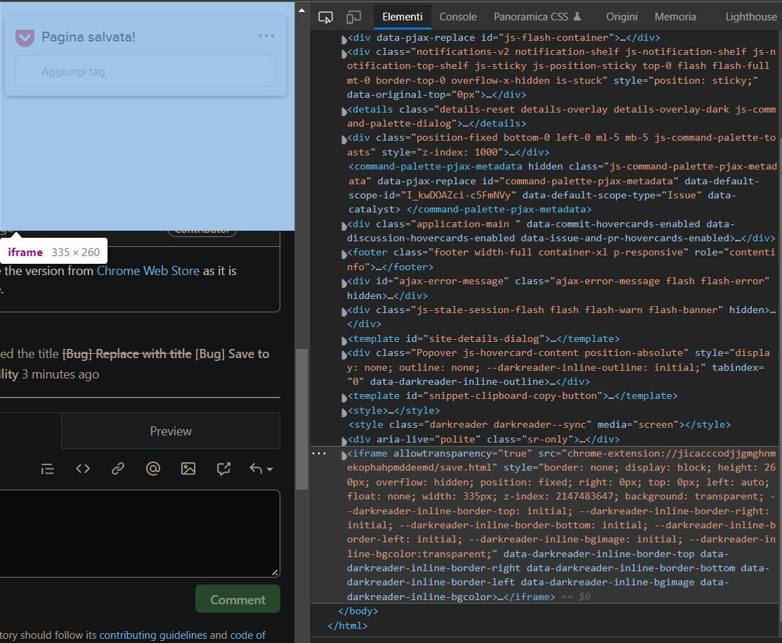 [Bug] Save to pocket extension incompatibility · Issue #8438 · darkreader/darkreader · GitHub