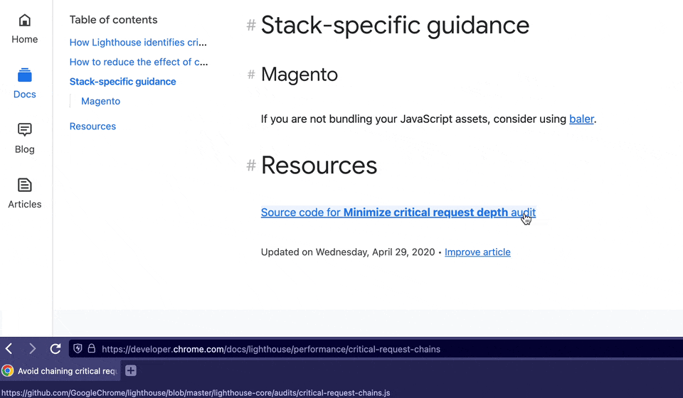 Outdated link for 'Source code for Minimize critical request depth ...
