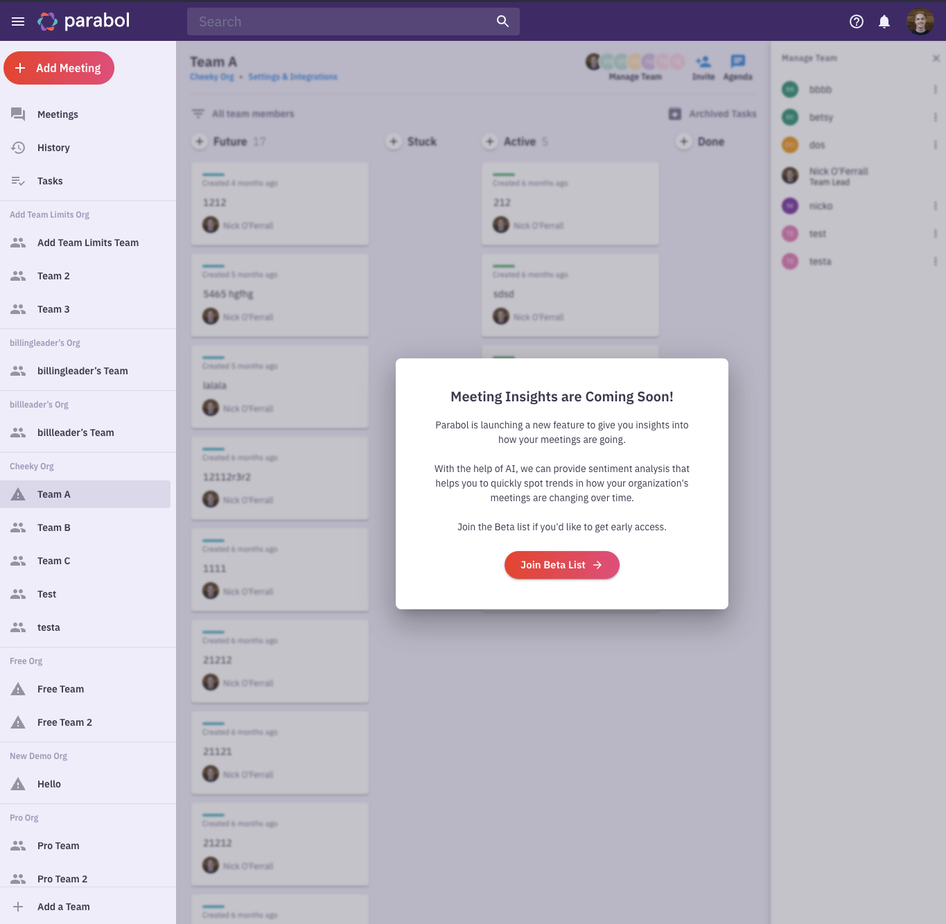Insights teaser · Issue #7755 · ParabolInc/parabol · GitHub
