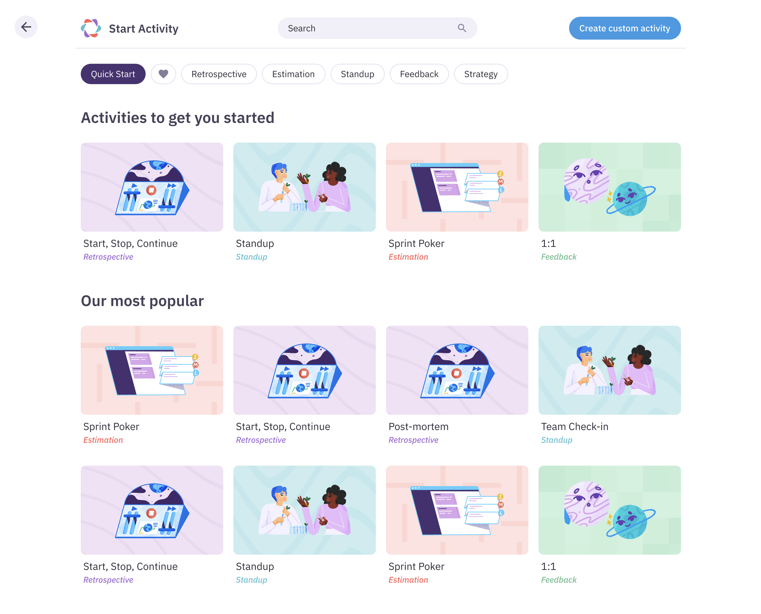 Activity Library v2: update activity card UI · Issue #9112 · ParabolInc/parabol · GitHub