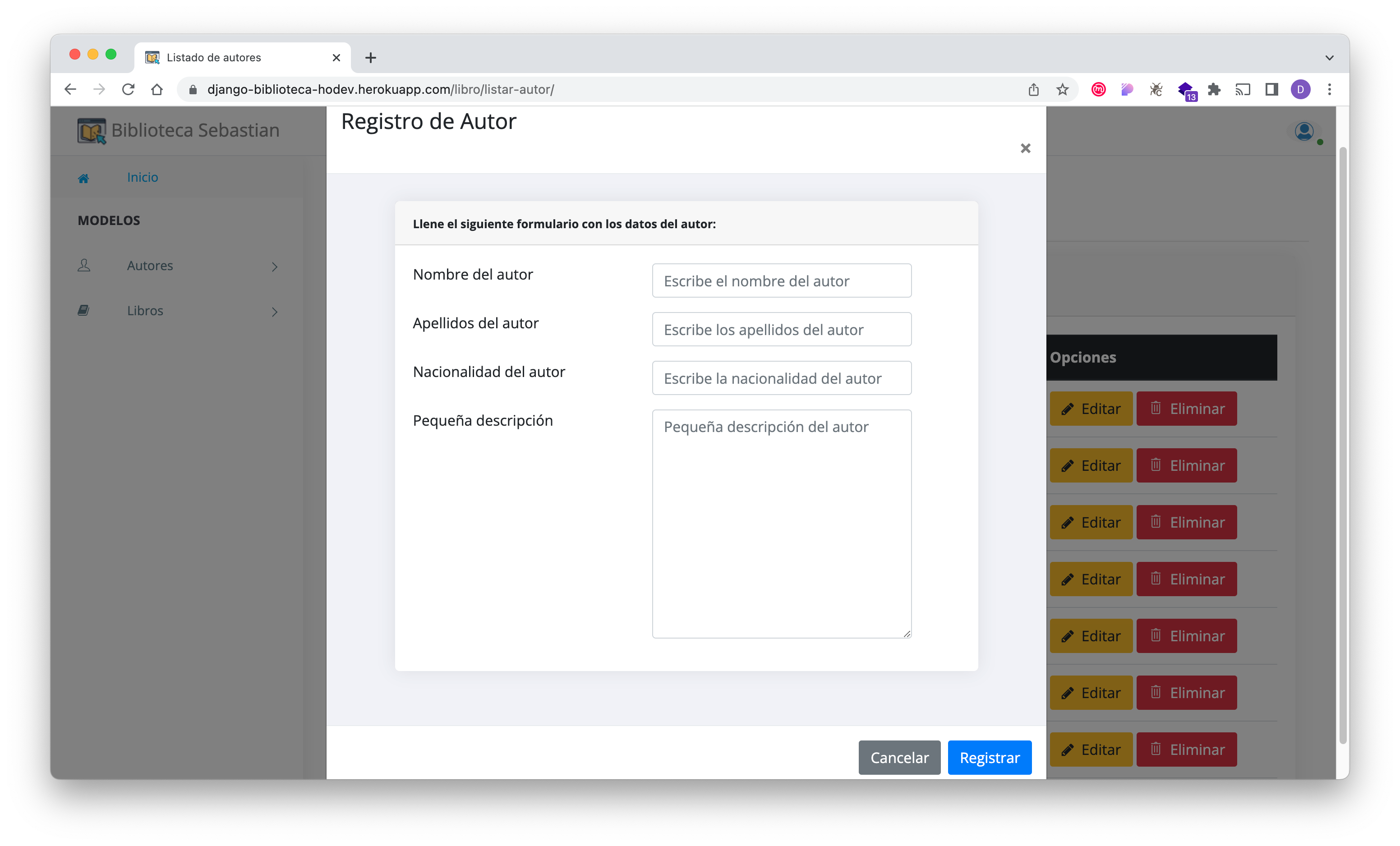 GitHub - sebasio3k/Biblioteca: Library Django