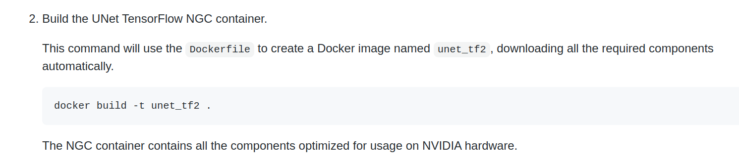 [unet_tf2] docker run --runtime=nvidia -it --gpus all --shm-size=1g --ulimit memlock=-1 --ulimit ...