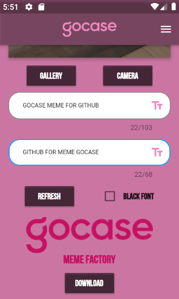 GitHub - gabrieloureiro/GoCase-Meme-Factory: Challenge of GoCase for create a meme's factory