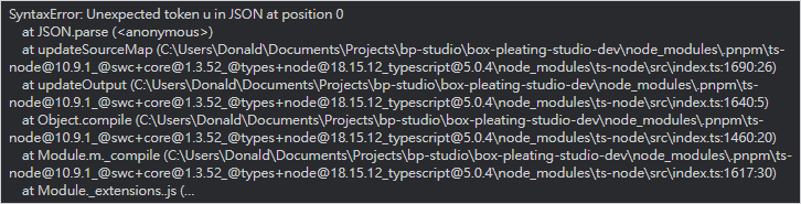 Unexpected token u in JSON · Issue #7301 · swc-project/swc · GitHub