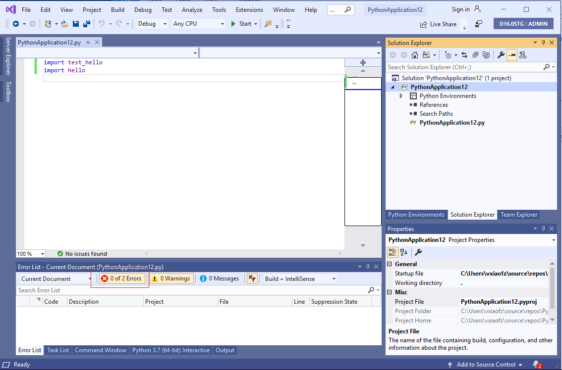 Cant Display Errors On Error List Window Even If It Has Error When Running Mypy · Issue 5143 