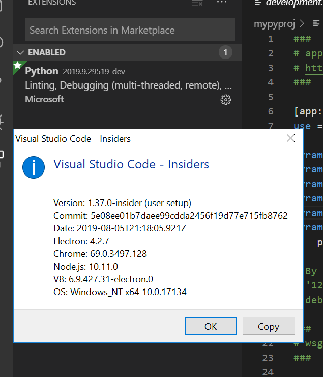 Incorrect Information of starting server for Pyramind debugging. · Issue #1421 · microsoft/ptvsd ...