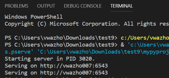 Incorrect Information of starting server for Pyramind debugging. · Issue #1421 · microsoft/ptvsd ...