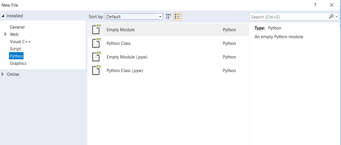 Could not find python when add new item in an open folder. · Issue #6083 · microsoft/PTVS · GitHub