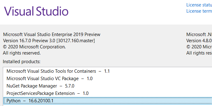 Could not create new project with python template. · Issue #6126 · microsoft/PTVS · GitHub