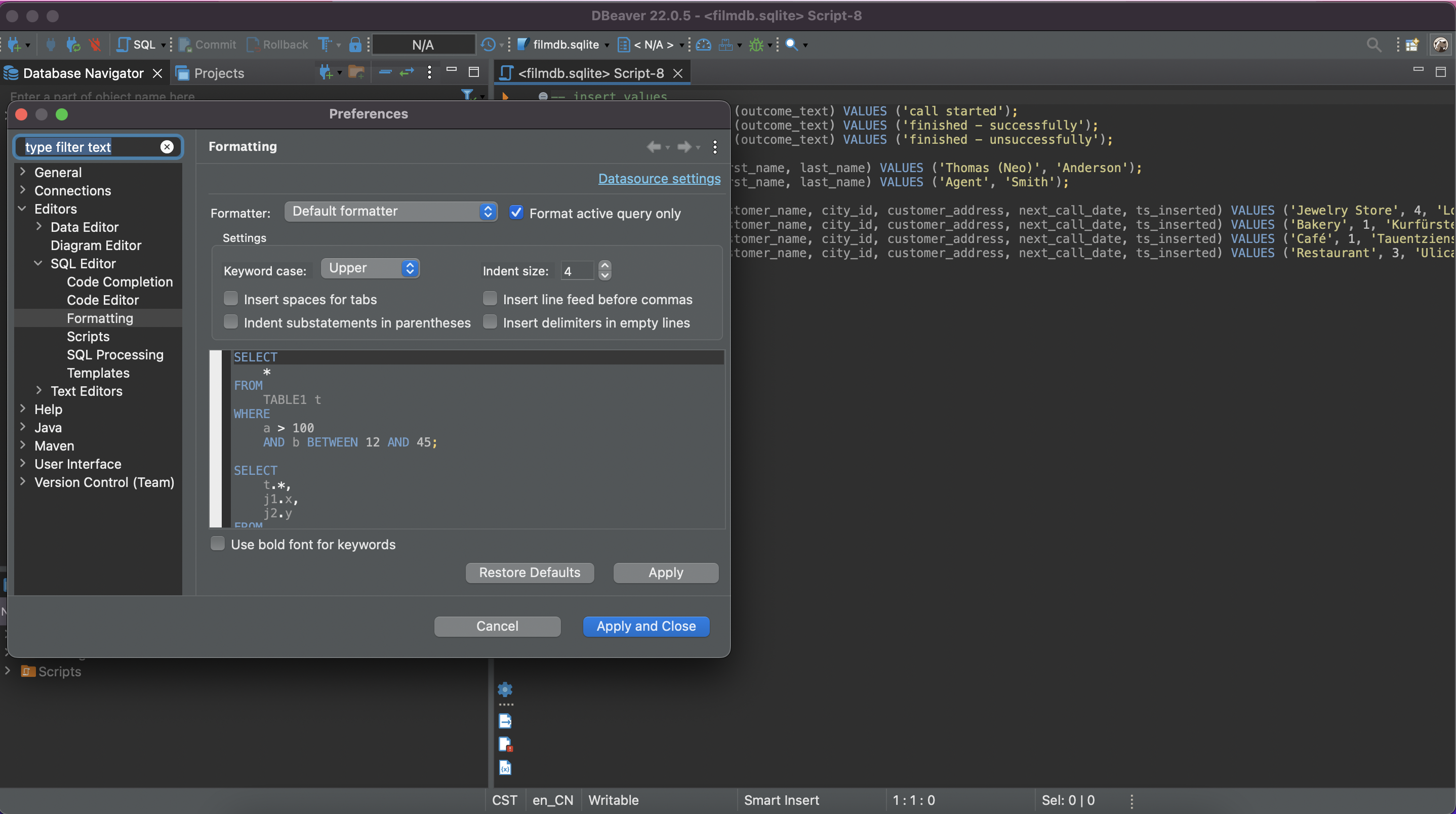 SQL Formatting settings are not applied correctly · Issue #16408 ...