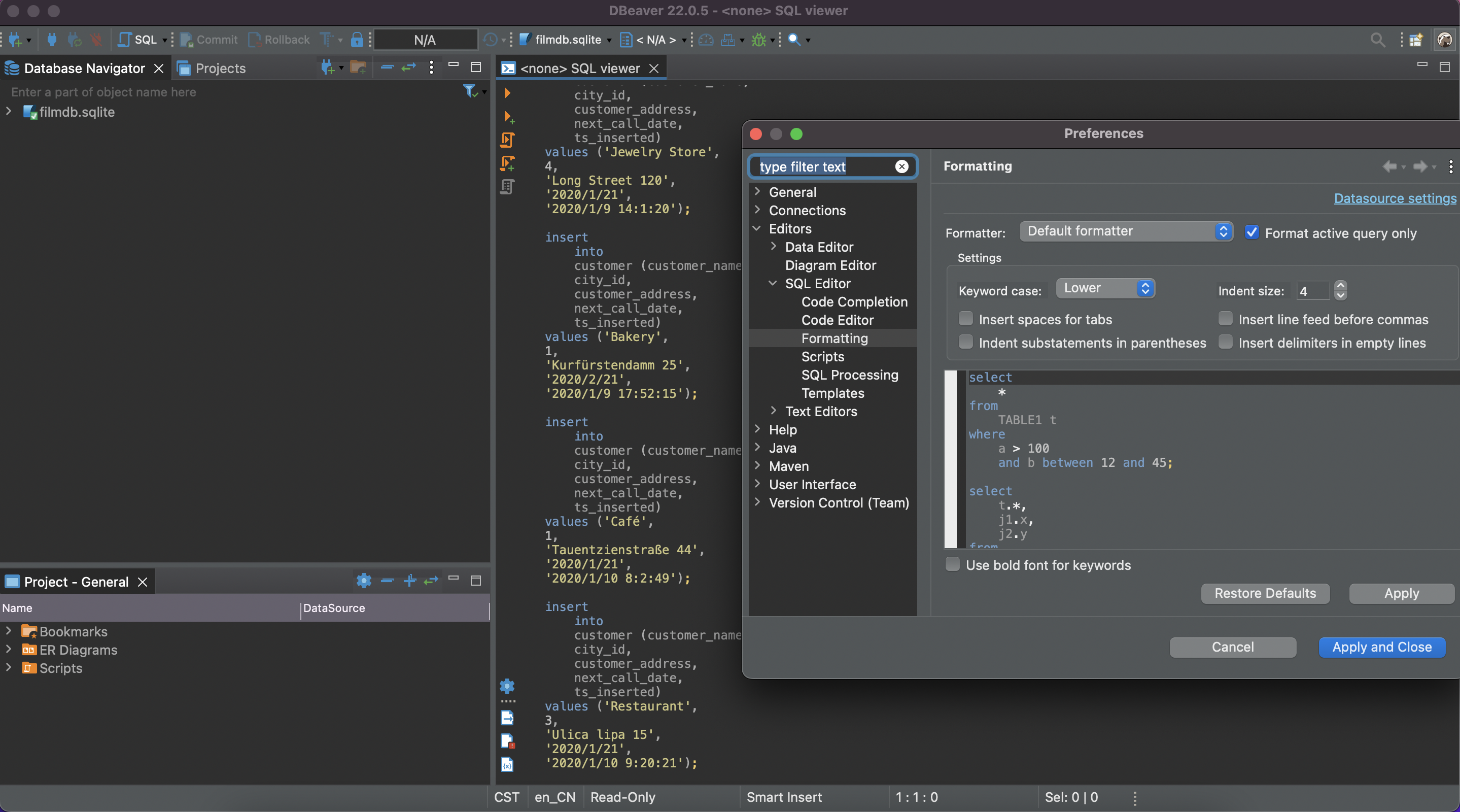 SQL Formatting settings are not applied correctly · Issue #16408 ...