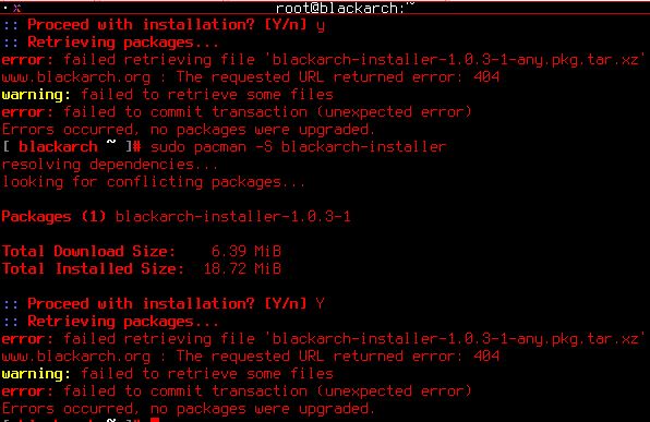 blackarch-installer failed to retrieve package · Issue #2218 · BlackArch/blackarch · GitHub