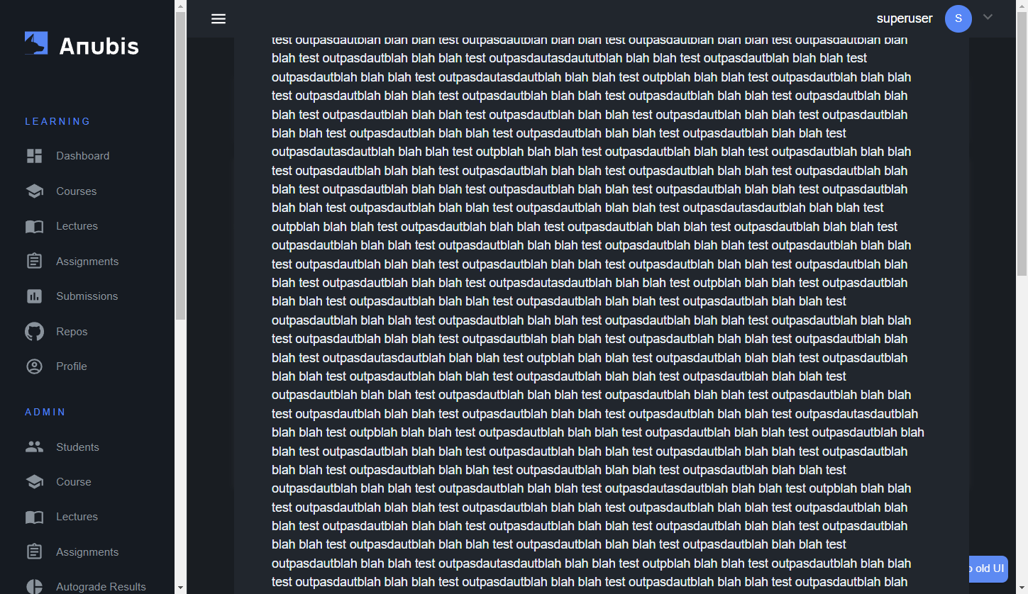 FIX container overflow for long contents by PIG208 · Pull Request #329 · AnubisLMS/Anubis · GitHub