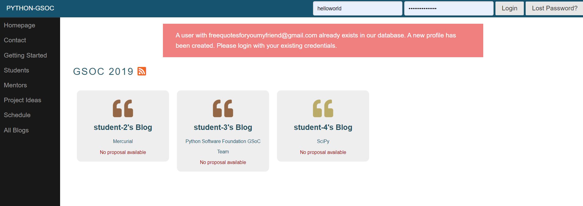 reglink error message · Issue #430 · python-gsoc/python-blogs · GitHub